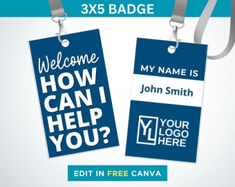 Name Badge, Church Badge Template, Church Greeter Badge, Badge Template ...