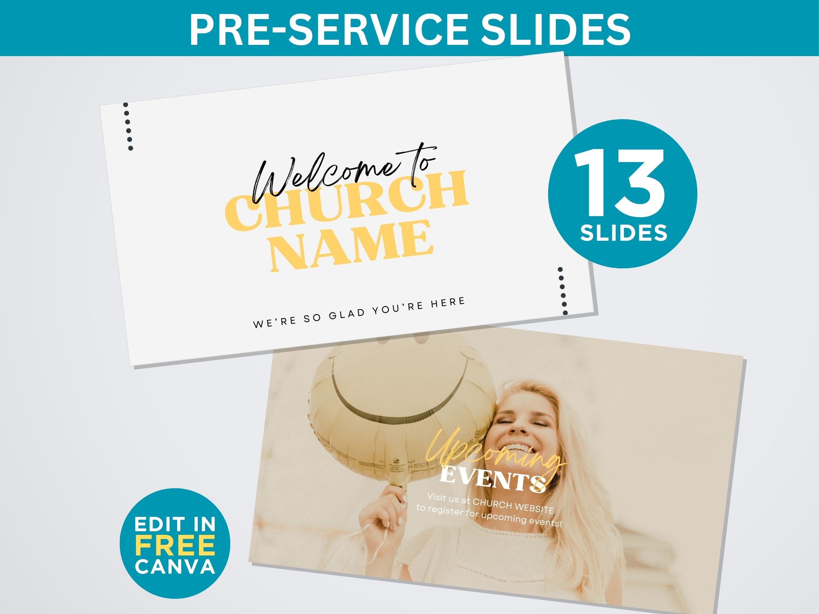 Church Pre-service Slides, Church Announcement Slides, Announcement ...