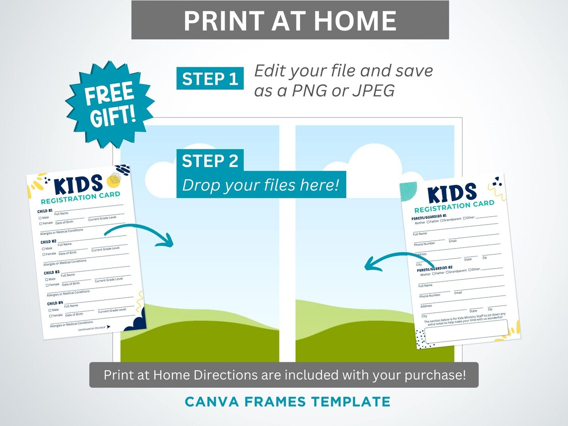 Kids Ministry Registration Card, Children's Ministry Registration, Kids ...