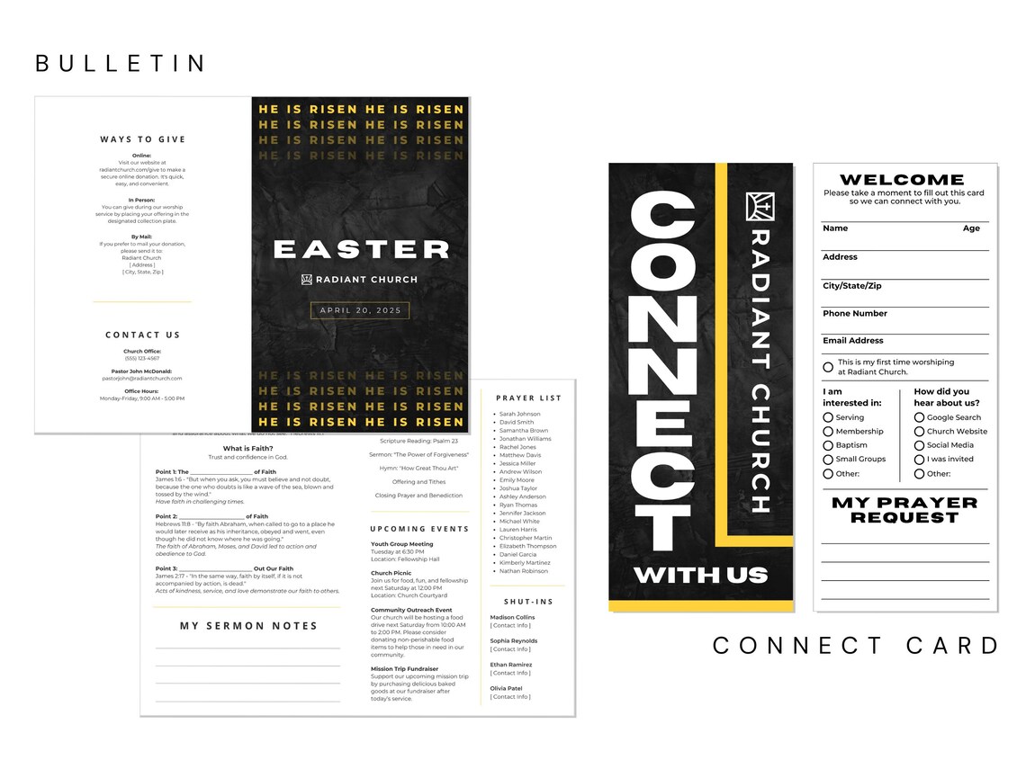 Powerful and Modern Black and White Easter Sunday Bundle Church Easter ...
