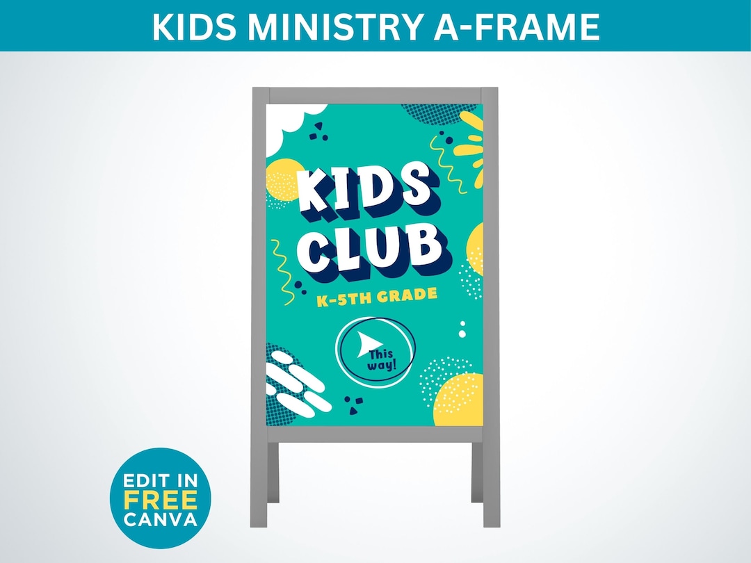 Children's Ministry A-frame Sign, Children's Ministry Sign, Children's ...