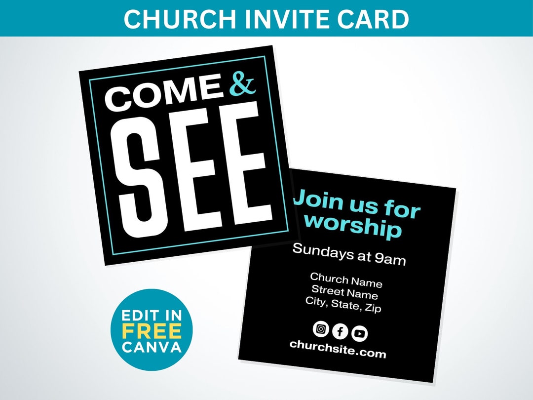 Church Invite Card, Church Invitation Card, Church Invite, Church ...