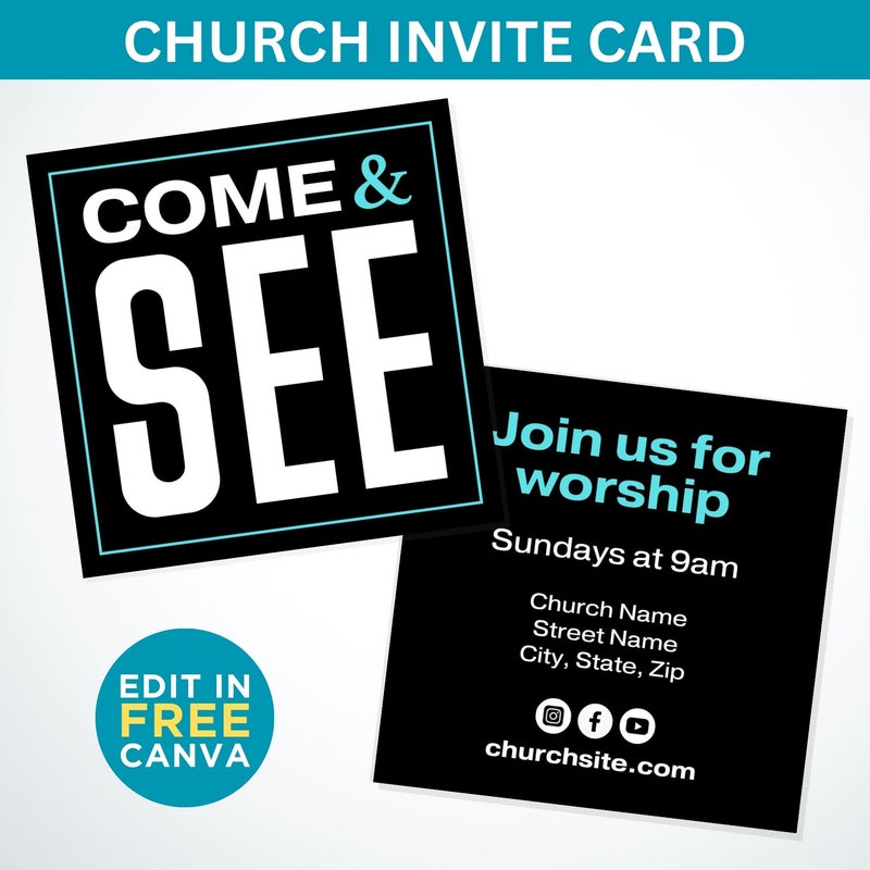 Church Invite Cards - Etsy