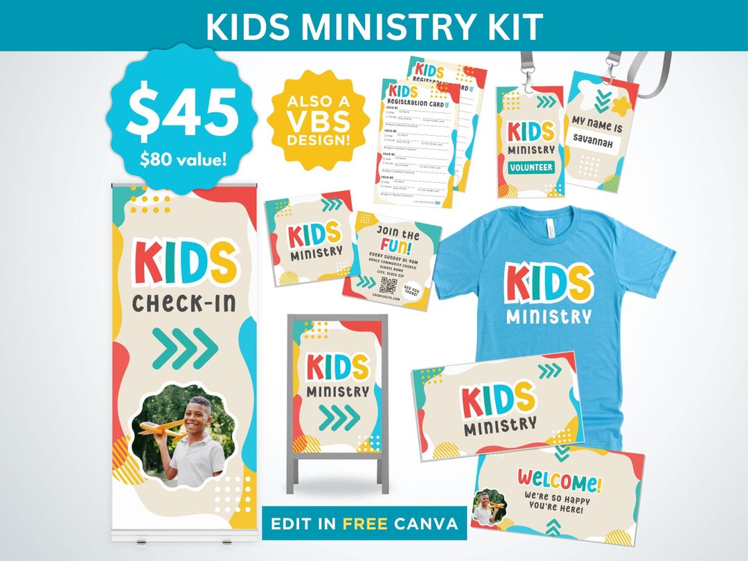 Kids Ministry Kit, Children's Ministry Slides, Kids Ministry Banner ...