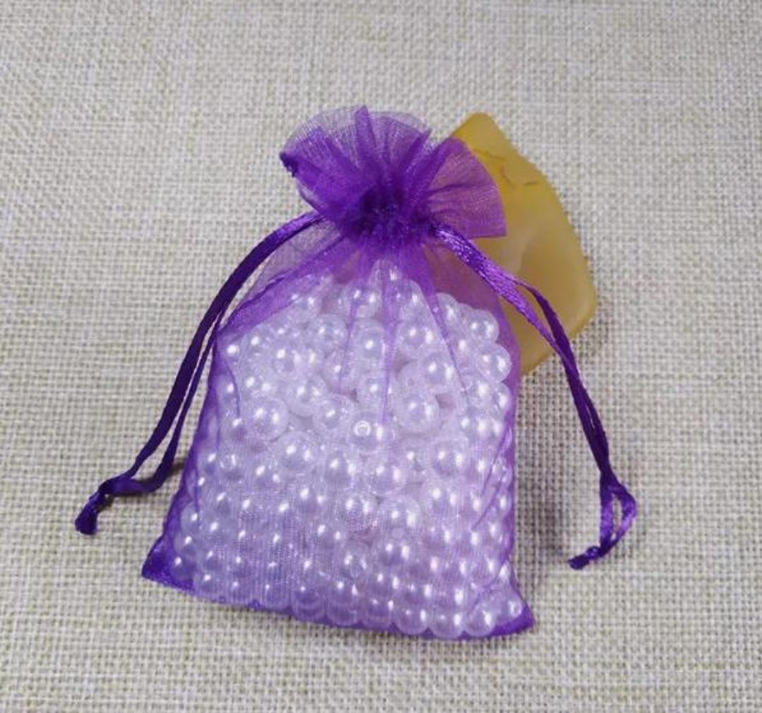 Purple Organza Drawstring Bags Wedding Party Favour Bag, Jewellery ...