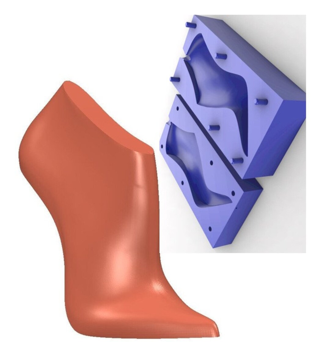 Digital 3d Model Casting Mold Pointed Toe High Heel Shape Woman Shoe ...