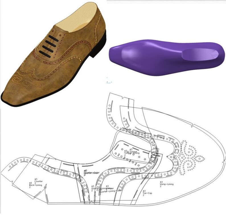 Digital Project Handmade Brogue Oxford Patterns Shoe Last 3d Size 43 - Etsy