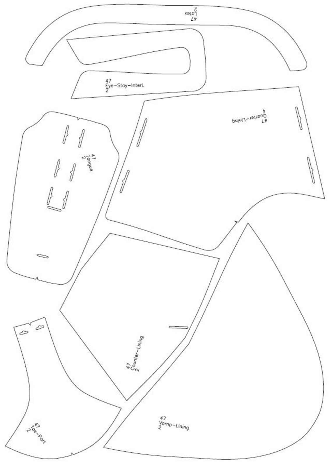 Digital PDF DXF Pattern Sneakers Shoemaking All Sizes - Etsy