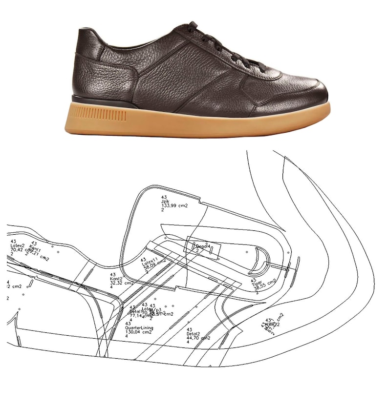 Digital PDF DXF Pattern Sneakers Low Top Lace-up Shoes 7 Sizes - Etsy