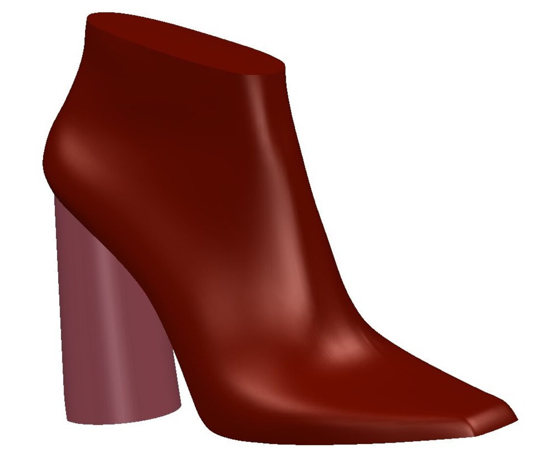 Digital 3d Model Square Toe Shoe Last High Heel 12 Cm Size 40 - Etsy