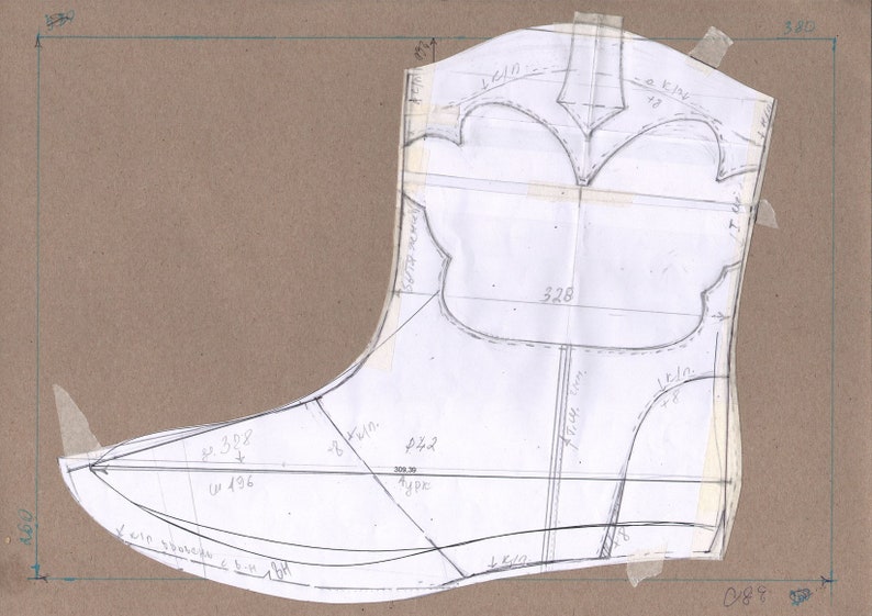 Digital PDF Pattern Cowboy Western Boots Range All 11 Sizes Crimping ...