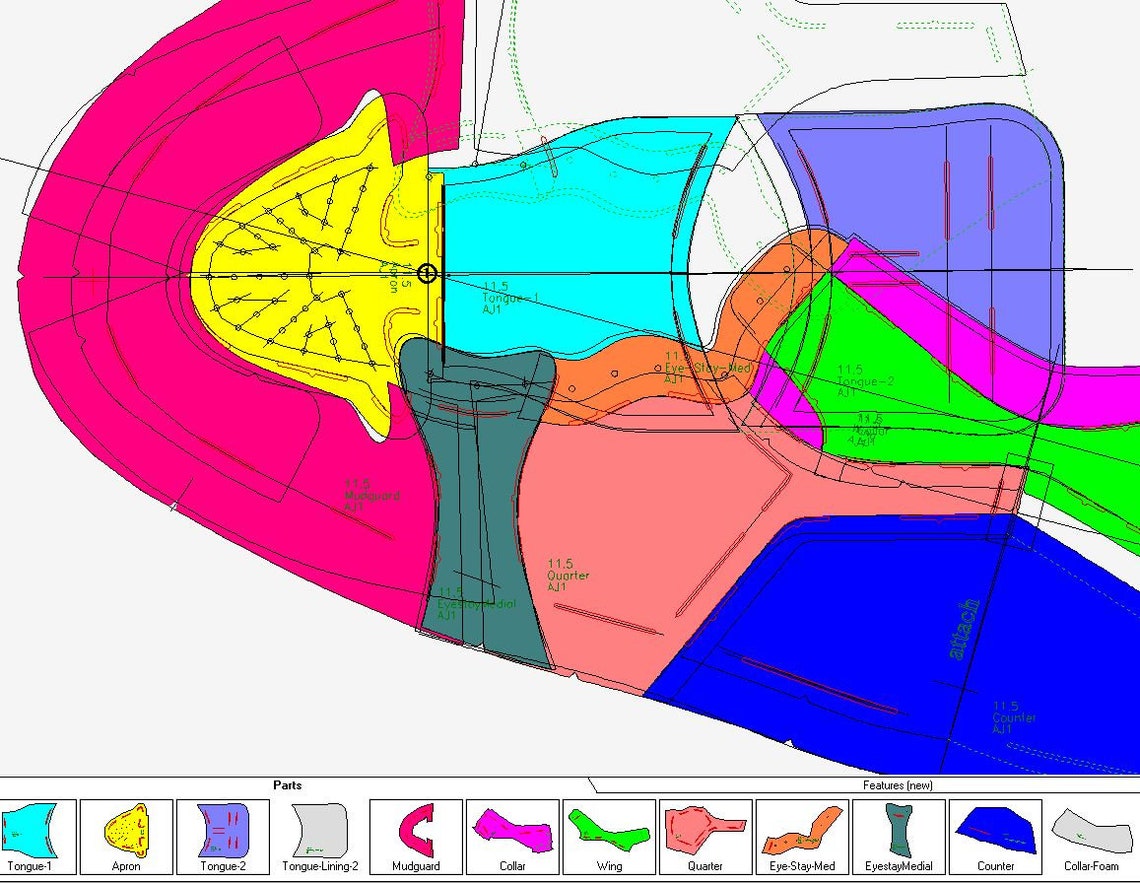 Digital PDF DXF Pattern Sneakers High Top Lace-up Boots One | Etsy