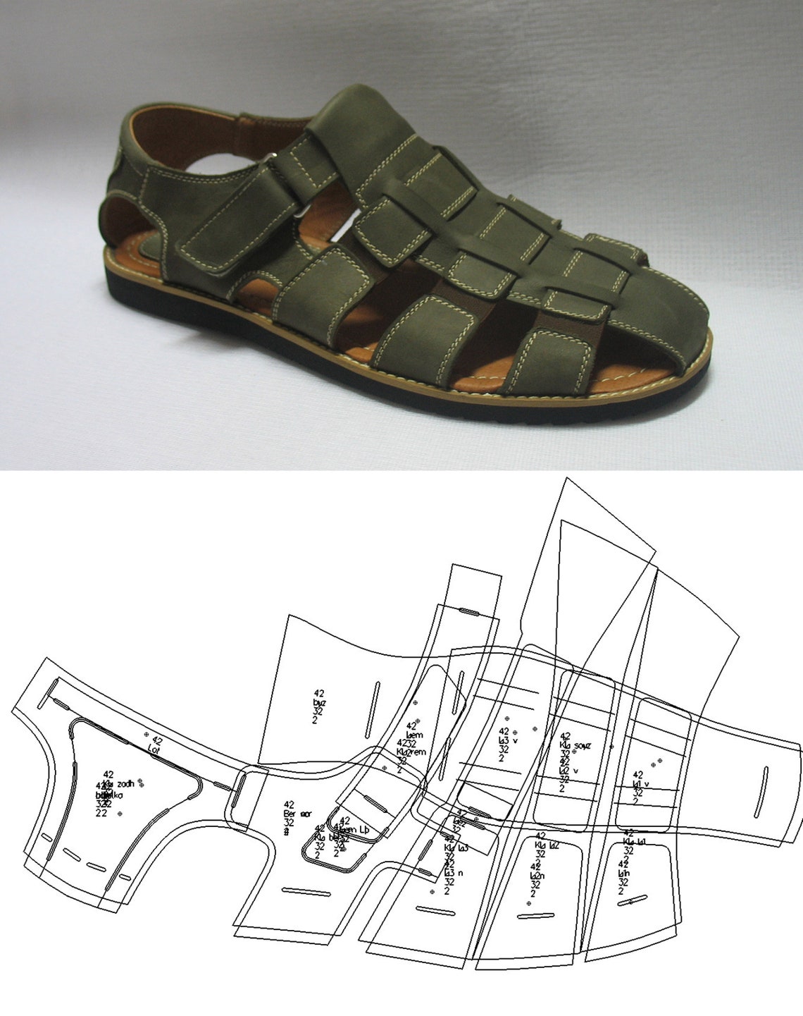 Digital 2d Pattern PDF DXF Men Sandals All Sizes - Etsy