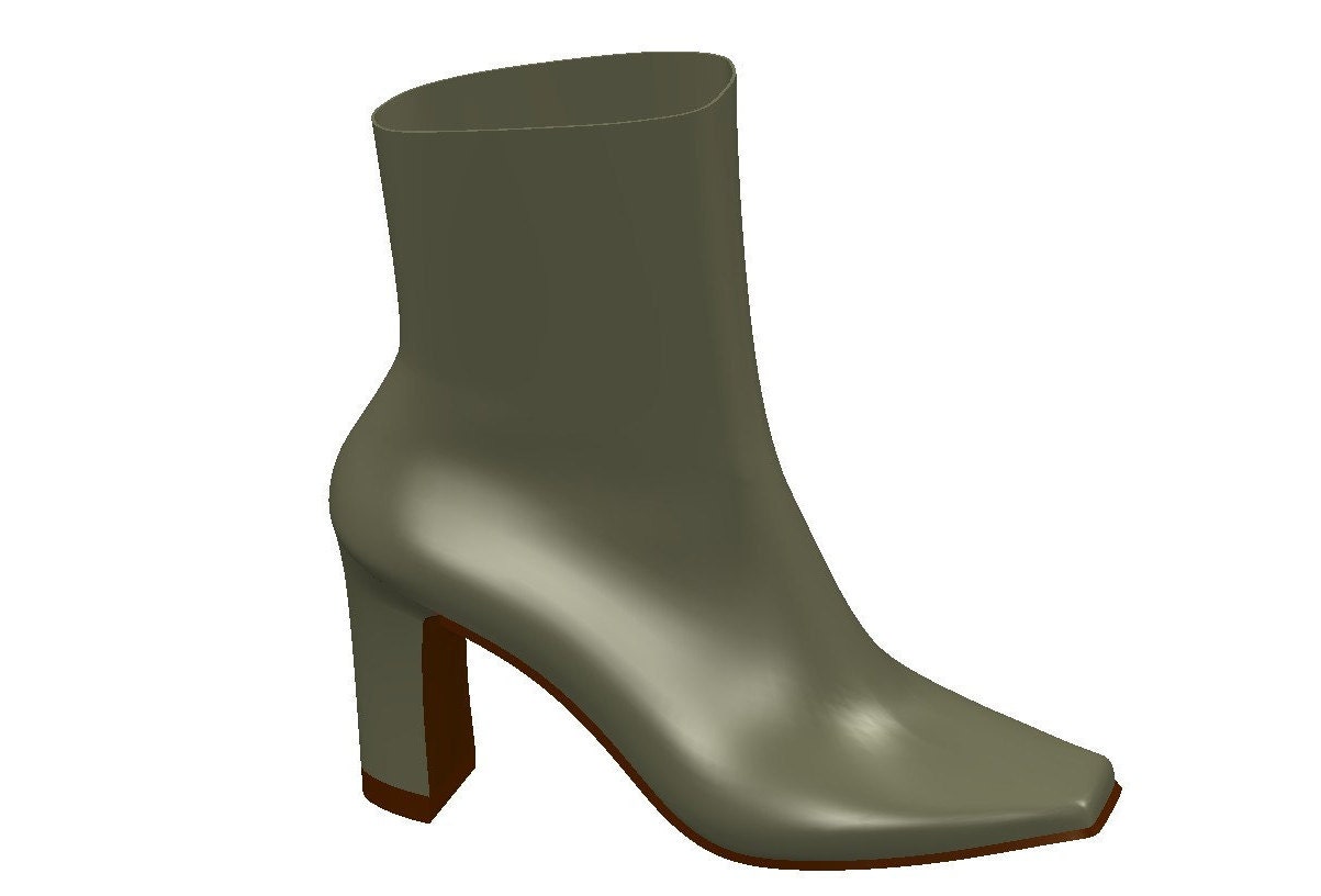 Digital 3d Model Footwear Last Square Toe High Heel Sizes 37 - Etsy