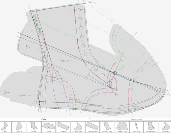 Digital Project 2d Pattern 3d Shoe Last Lace-up Boots Size 43 - Etsy