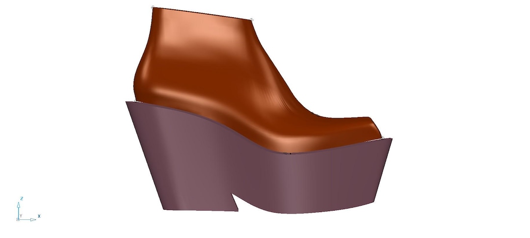 Digital 3d Model Square Wide Toe Shoe Last Wedge Heel Sole - Etsy