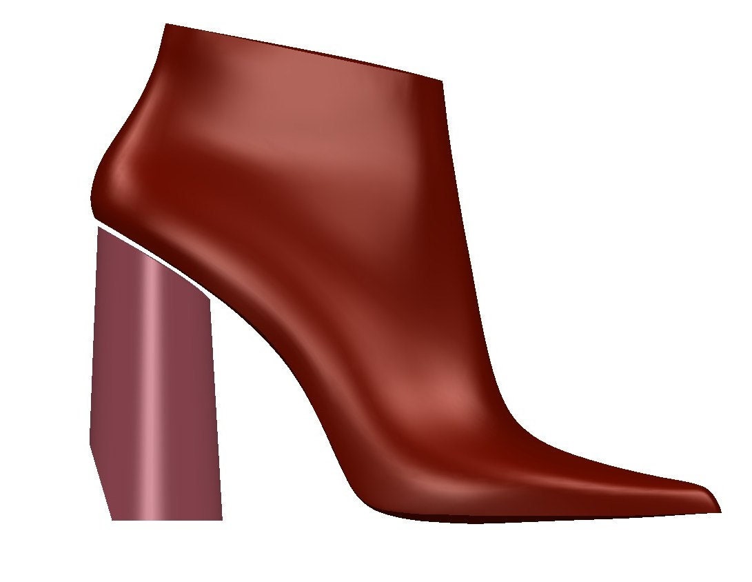 Digital 3d Model Square Toe Shoe Last High Heel 12 Sm Size 40 - Etsy