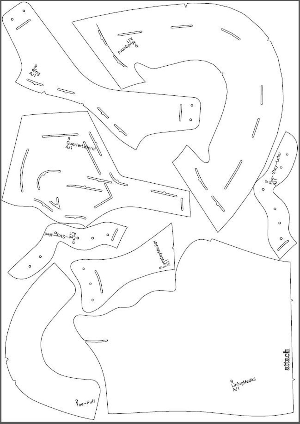 Digital PDF DXF Pattern Sneakers High Top Lace-up Boots One | Etsy