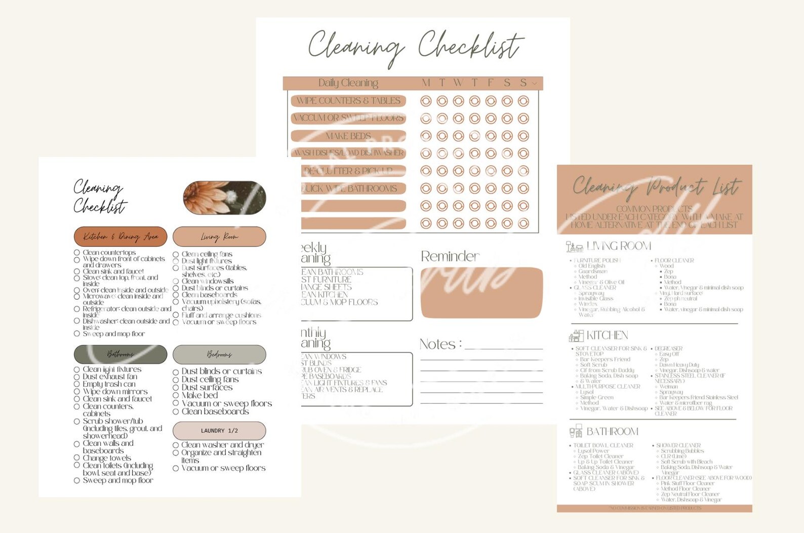 Ultimate Digital Home Cleaning Bundle: Checklist, Product List ...