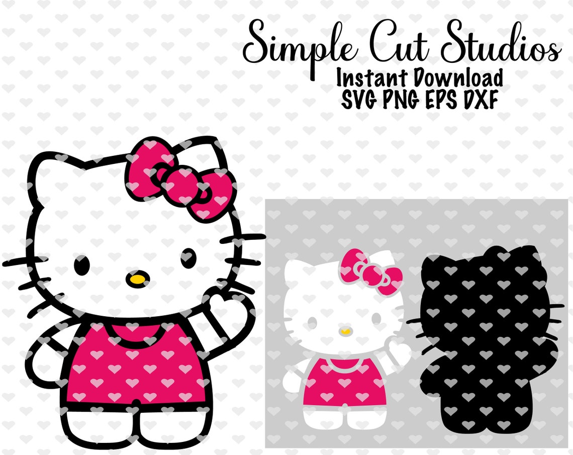 Hello kitty svg png eps dxf file. Hello kitty cut file. | Etsy