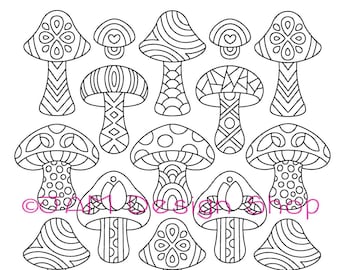 Magic Mushroom Coloring Page - Etsy