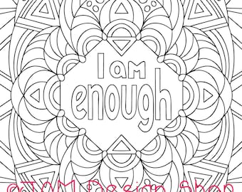 You Are Enough Coloring Page Coloring Pages