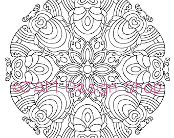 Insect Coloring Page Beetle Mandala Coloring PDF Insect - Etsy