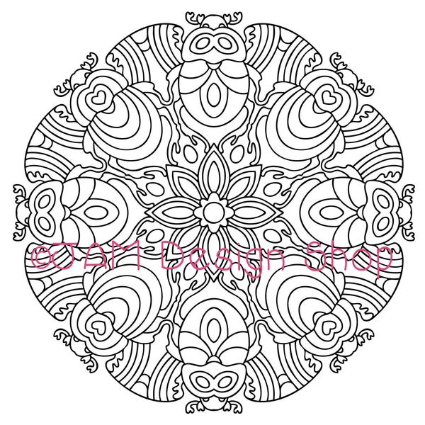 Beetle Coloring Sheet - Etsy