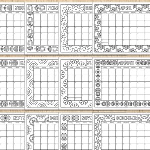 Digital Download, Printable Calendar 2023 Monthly, Floral Calendar 2023 ...