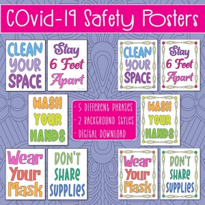 Classroom Safety Posters, Social Distancing Posters, Classroom Posters ...