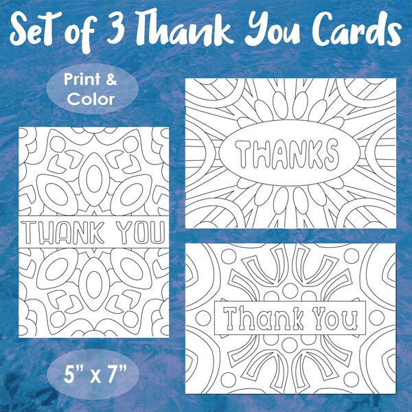 Thank You Coloring Cards for Kids - Etsy