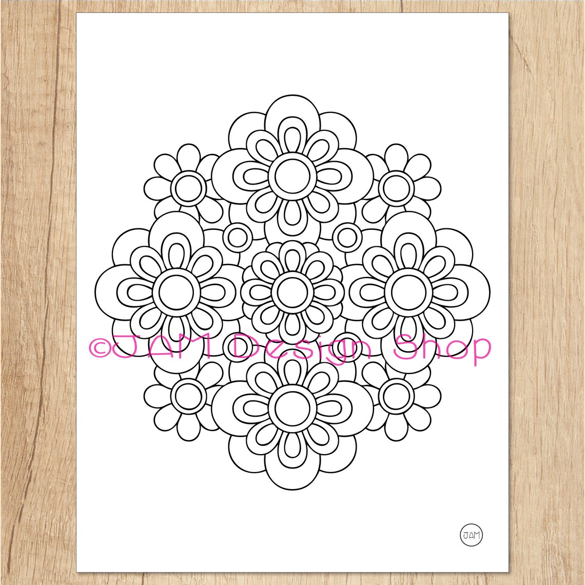 Flower Mandala Coloring Page, Instant Download, Printable Mandala ...