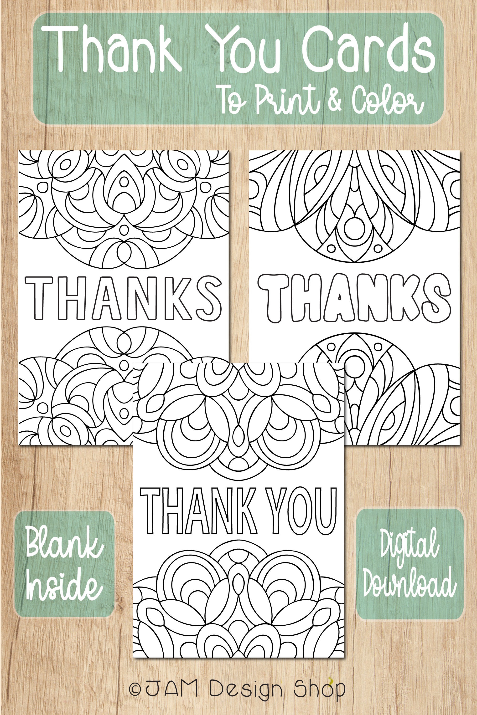 Color Your Own Thank You Cards, Mandala Designs, Coloring Pages ...