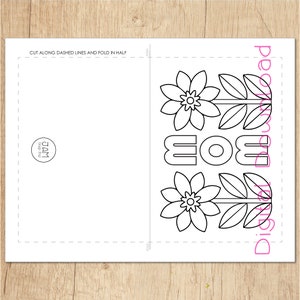 Color Your Own Mother's Day Cards, Printable Cards, Greeting Card Set ...
