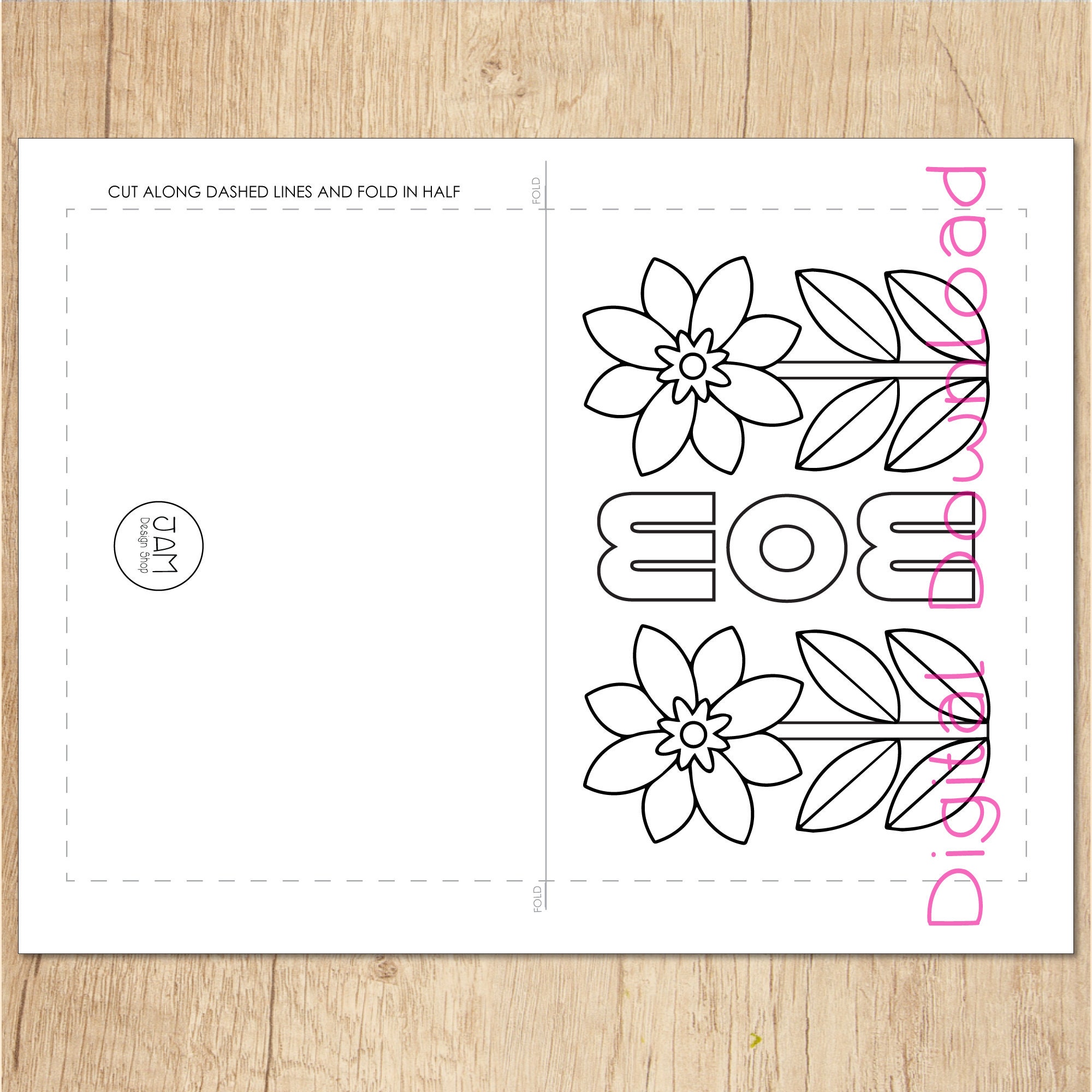 Color Your Own Mother's Day Cards, Printable Cards, Greeting Card Set ...