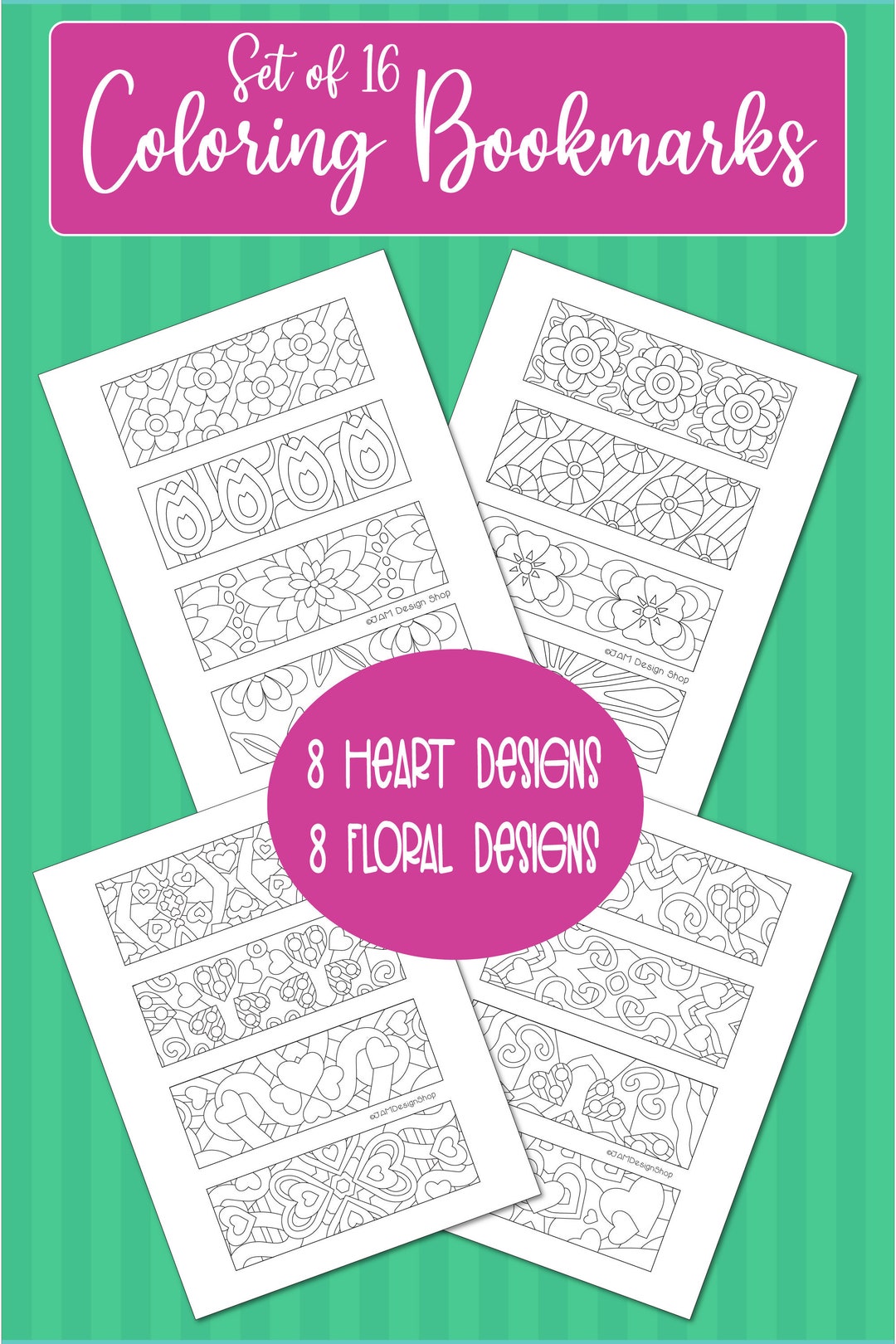 Coloring Bookmarks, Bookmark Set, Bookmarks for Women, Bookmarkers Set ...