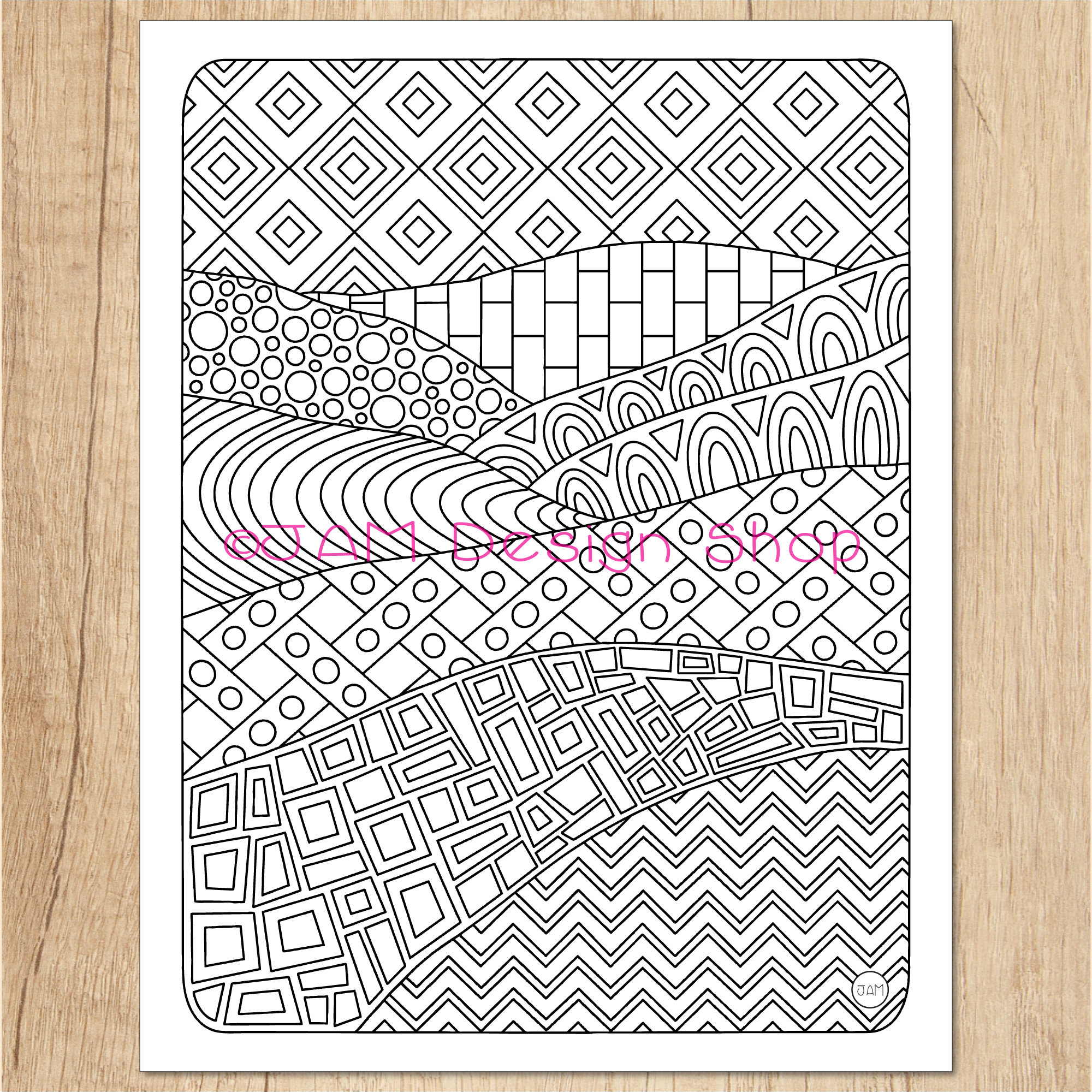 Digital Download, Coloring Page Set, Zentangle, Landscape, Nature Lover ...
