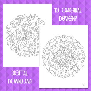 Adult Coloring Book Instant Download Abstract Mandalas | Etsy