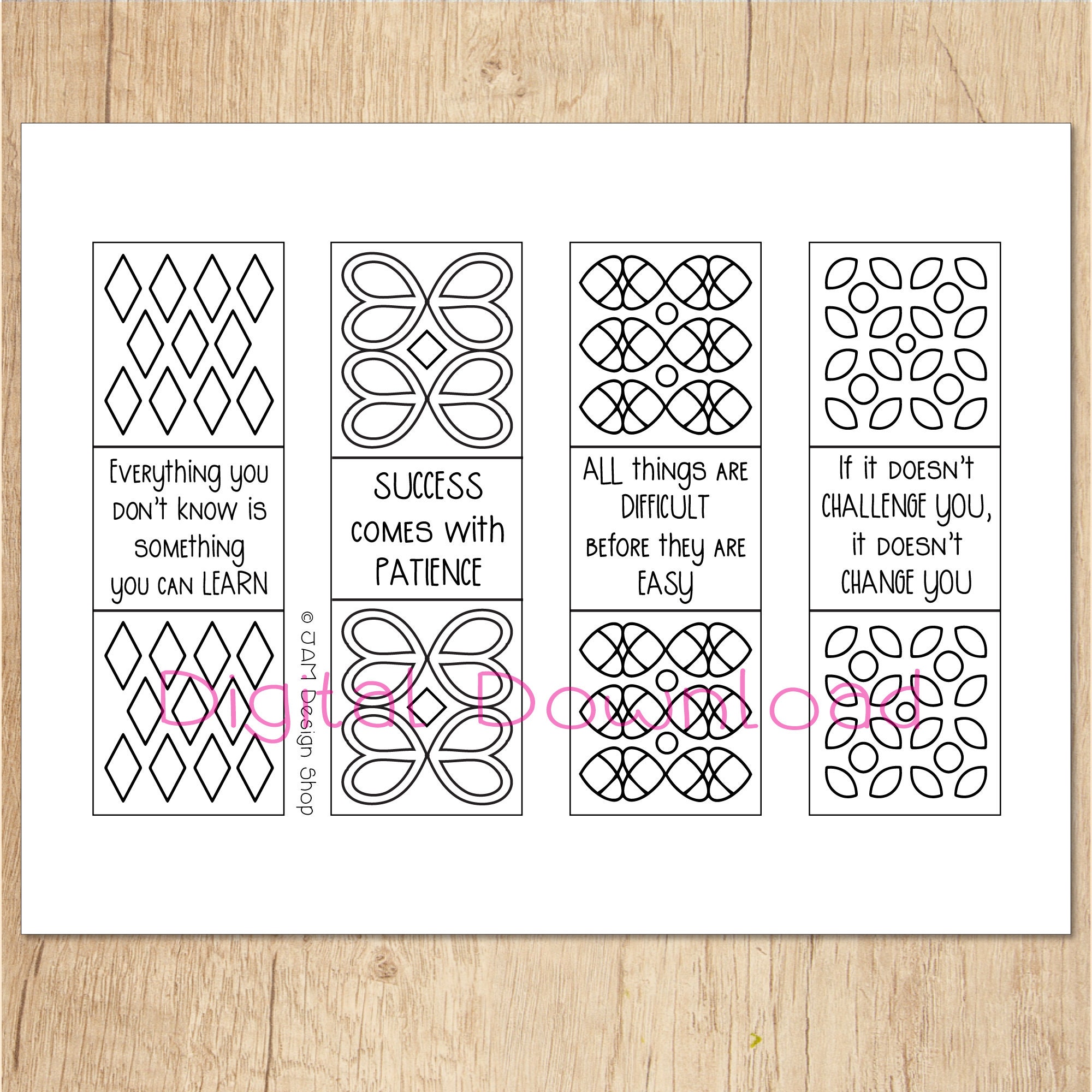 Growth Mindset Bookmarks, Bookmark Set, Printable Bookmarks, Student ...