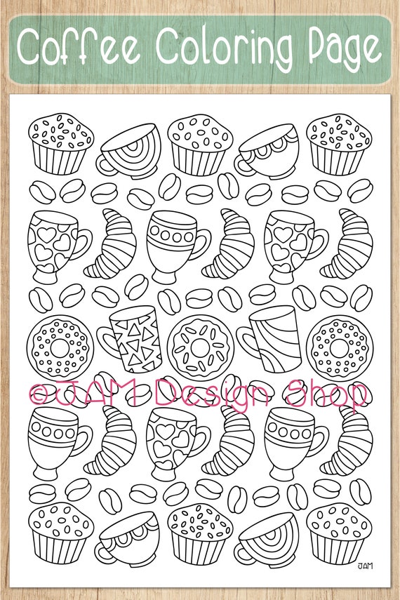 Coloring Pages Coloring Sheet Coffee Lovers Coffee Theme - Etsy UK