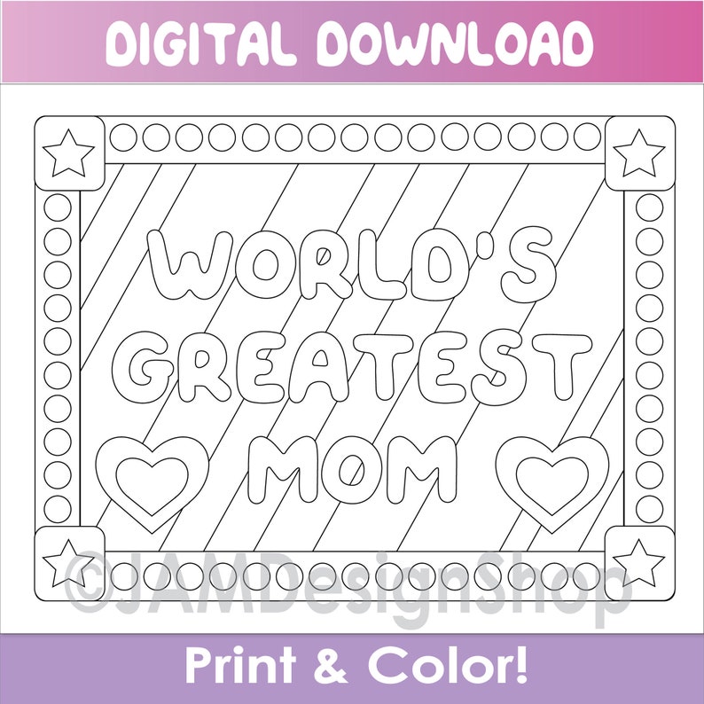 Mother's Day Coloring Page, Mother's Day Gift, Mom Gift, Coloring Page ...