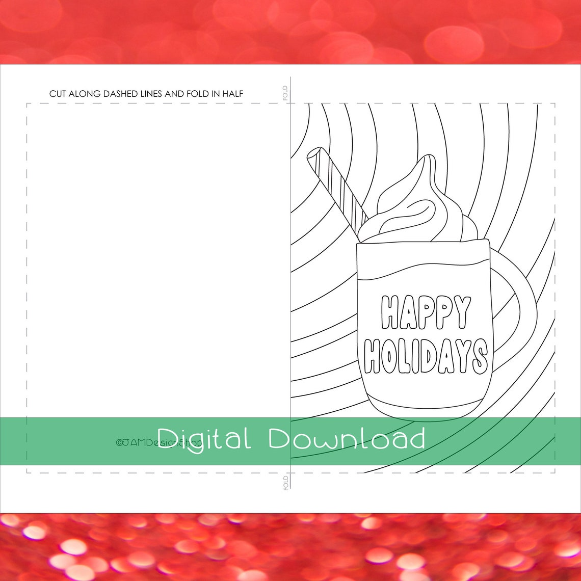 Coloring Cards, Holiday Cards, Christmas Cards, Holiday Card Set ...