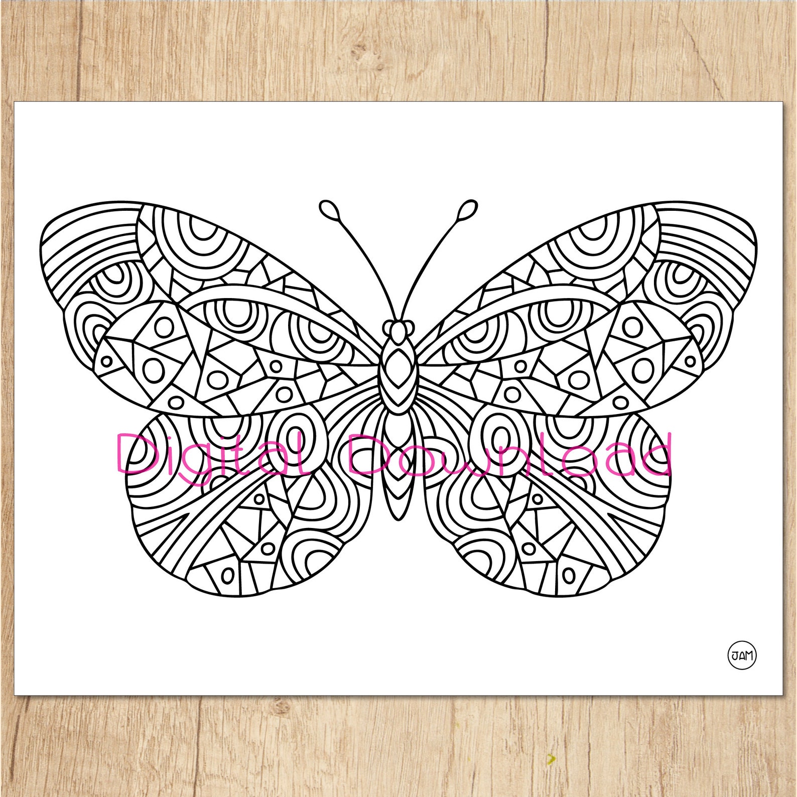 Butterfly Coloring Pages, Digital Download, Coloring PDF, Butterfly ...