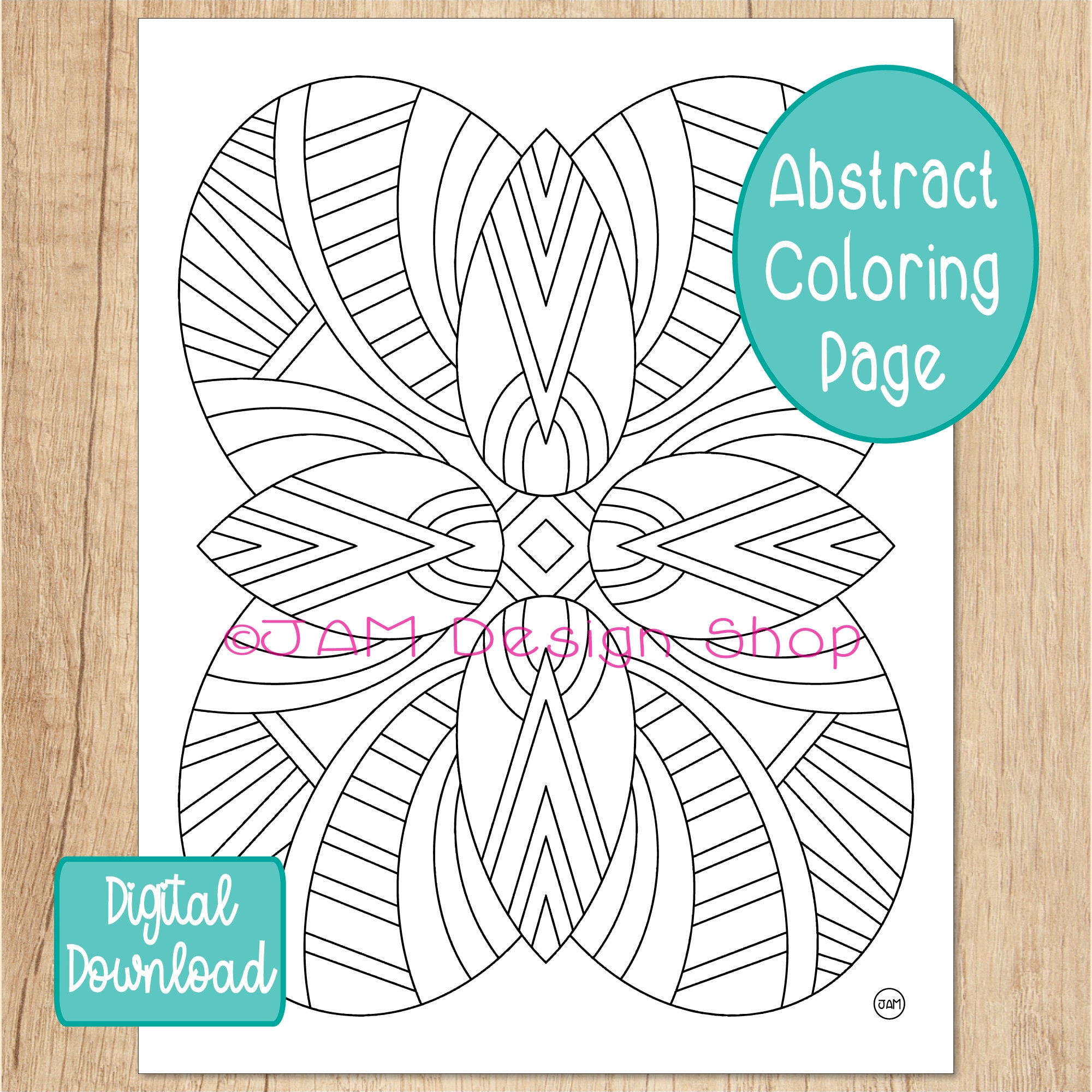 Zentangle Coloring Pages, Printable Coloring, Instant Download ...