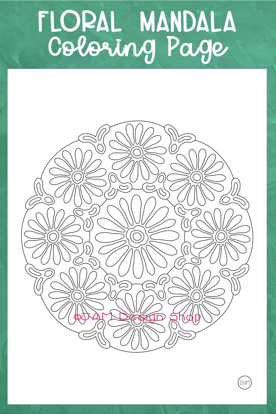 Flower Mandala Coloring Page, Digital Download, Printable Mandala ...
