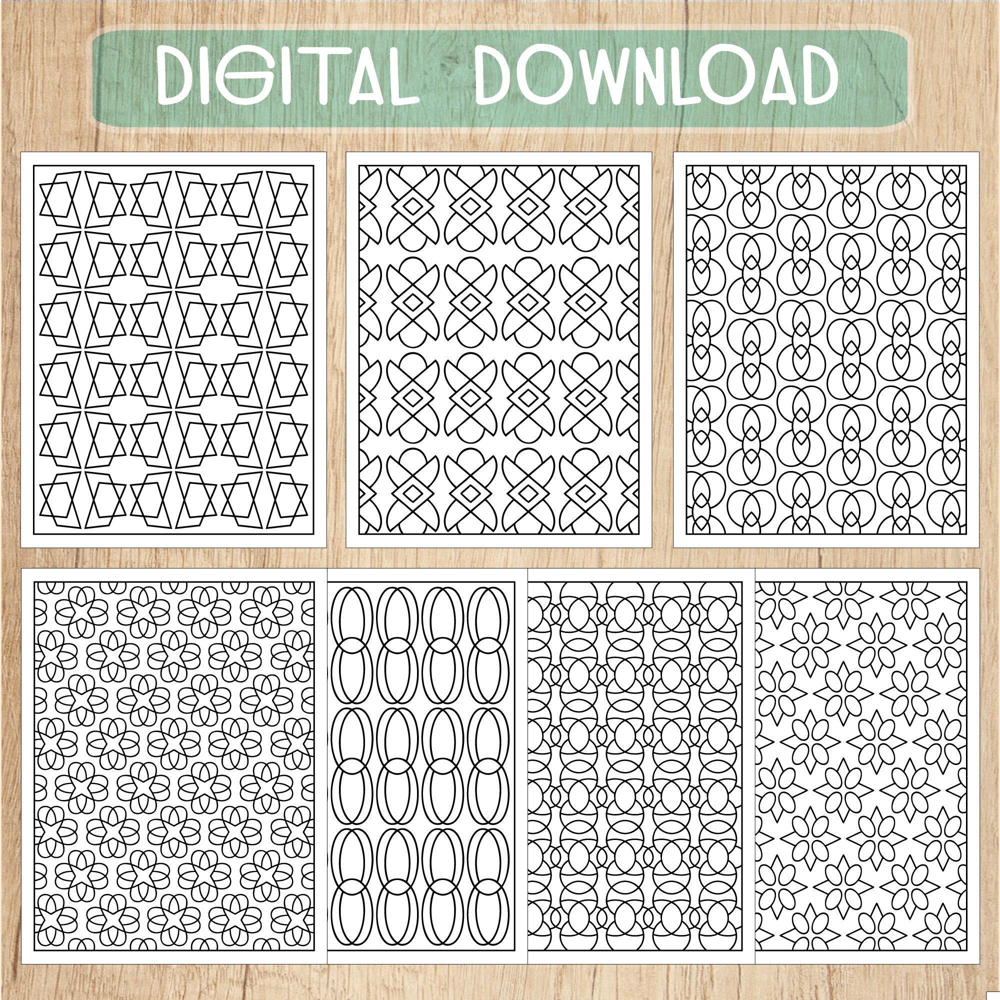 Peaceful Patterns, Adult Coloring Book, Coloring Pages, Digital ...