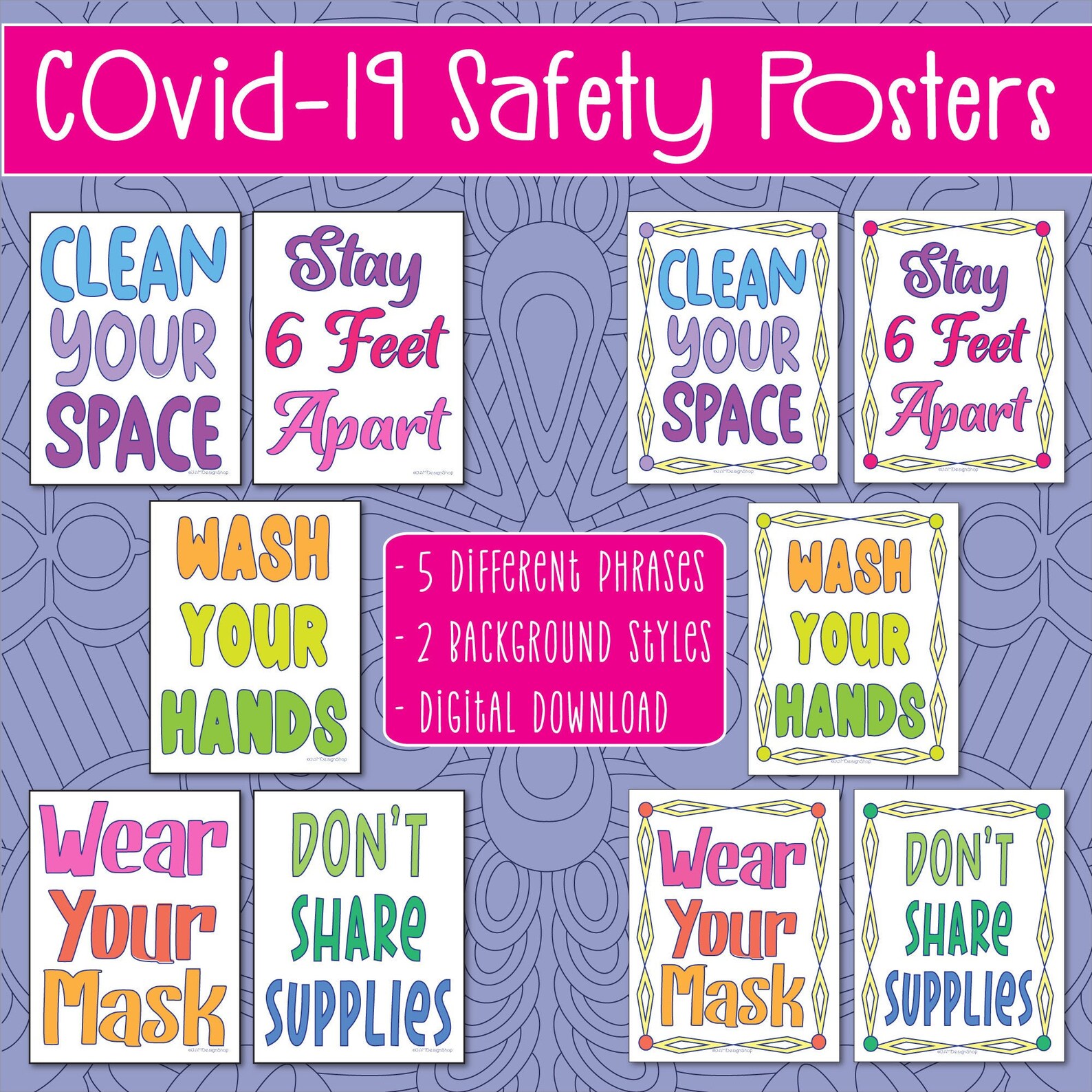 Classroom Safety Posters, Social Distancing Posters, Classroom Posters ...
