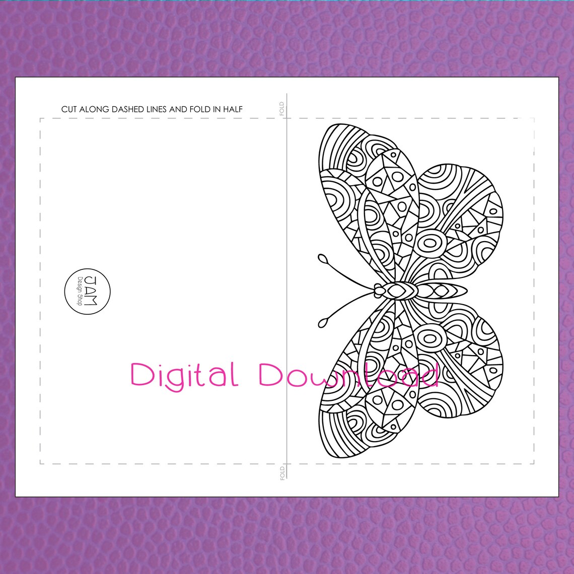 Coloring Cards, Coloring Book Cards, Butterfly Design, Thinking of You ...