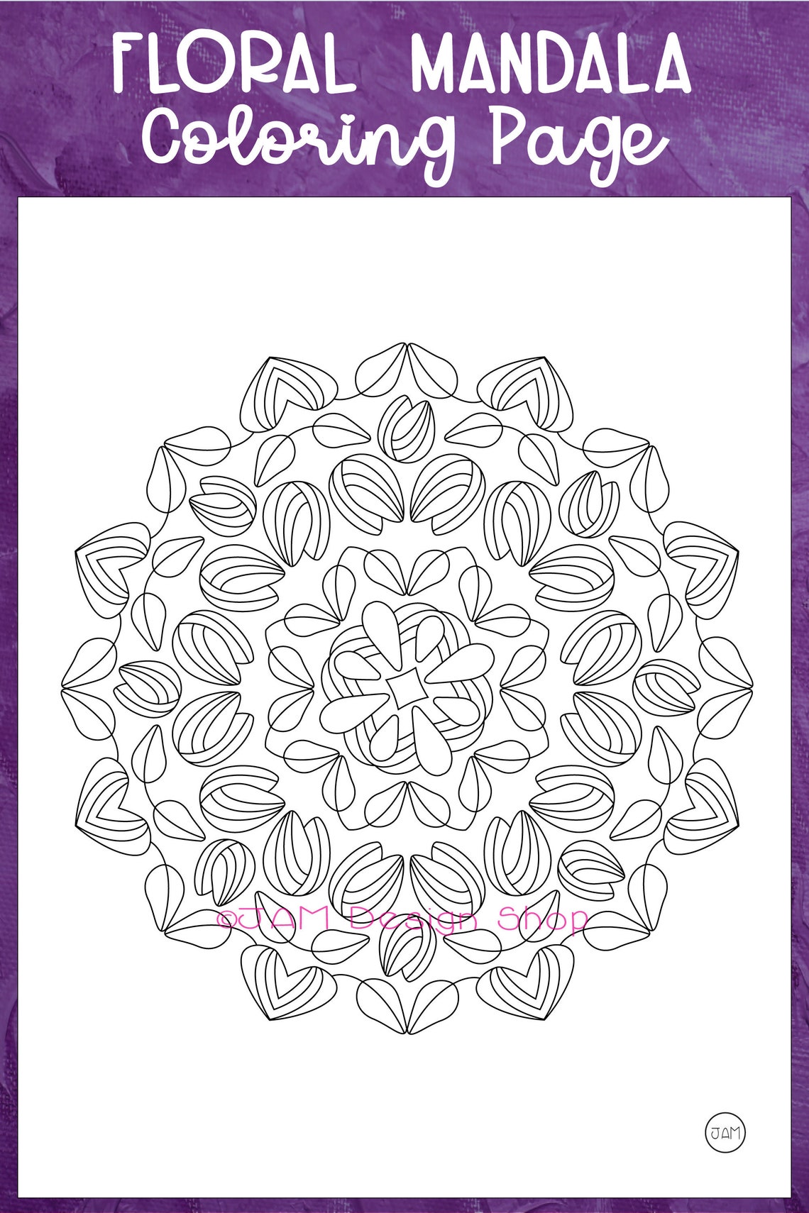 Flower Mandala Coloring Page Instant Download Printable | Etsy