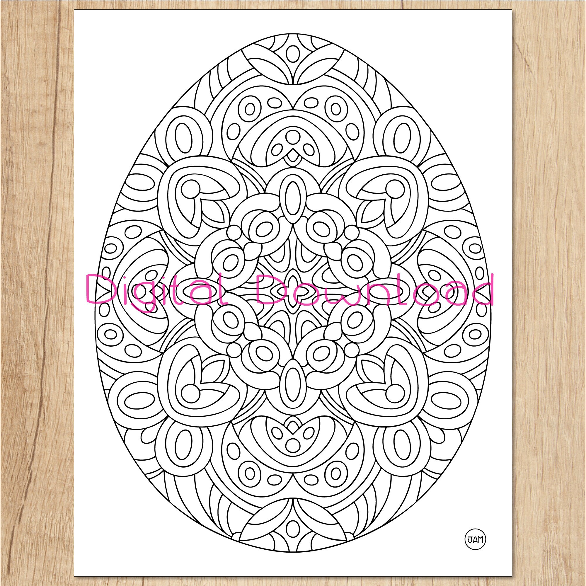 Easter Egg Coloring Pages, Digital Download, Coloring Sheets, Easter ...